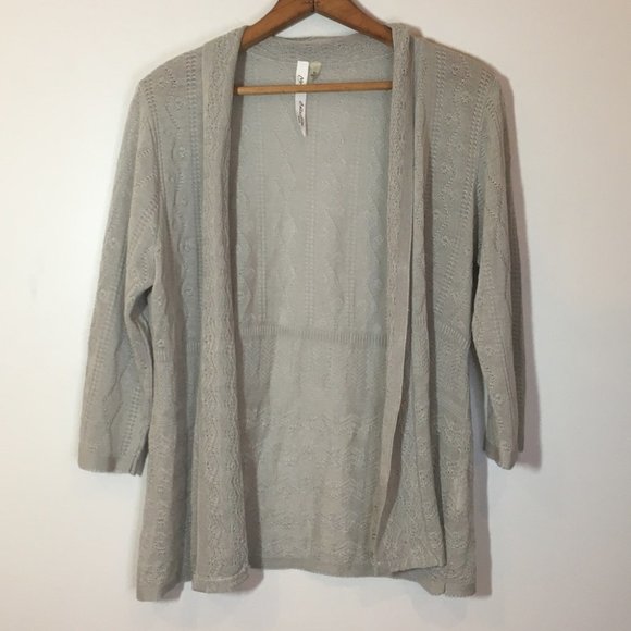 NY Collection | Sweaters | Ny Collection Petite Grey Seethrough Open ...